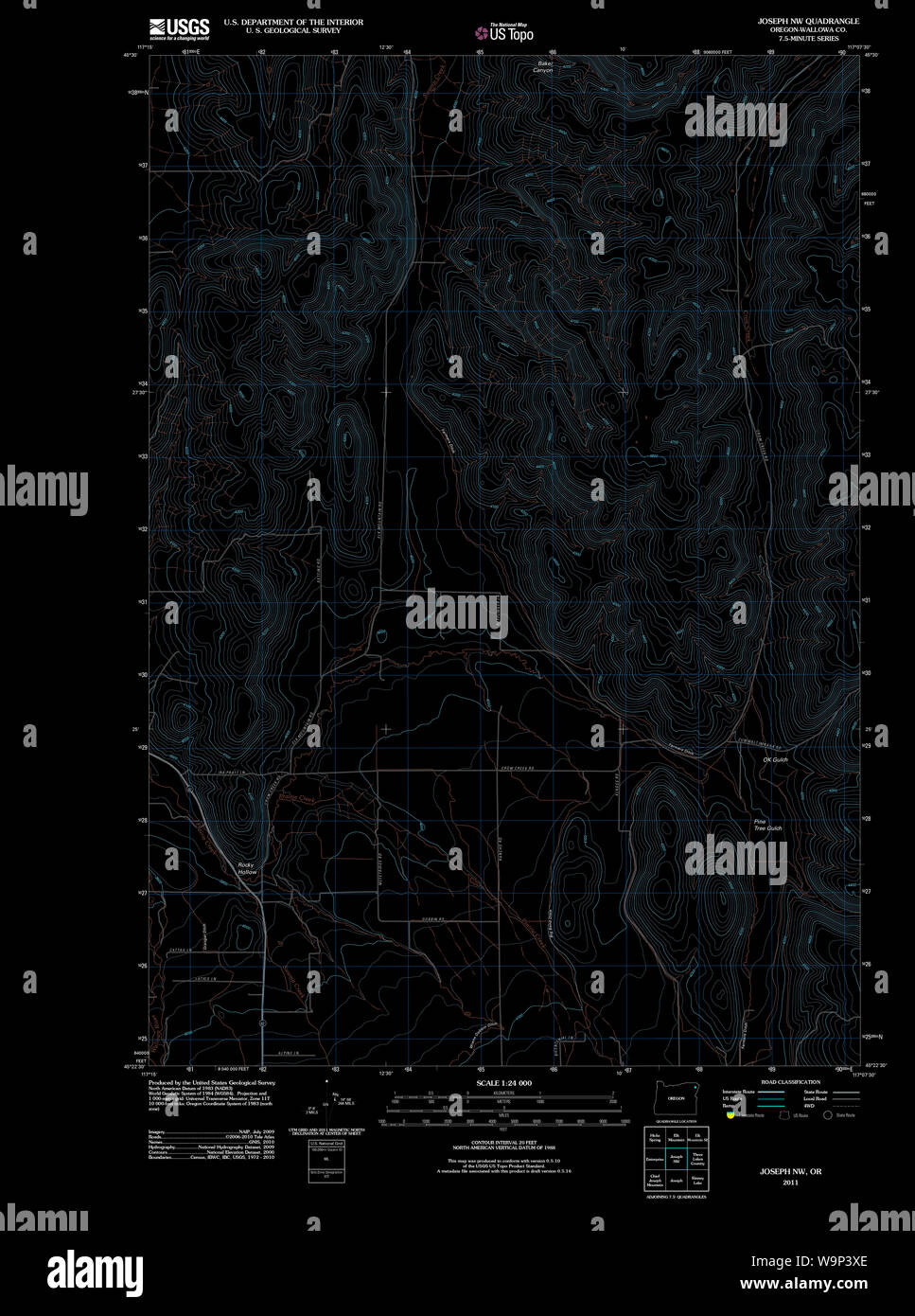 Map of joseph oregon hi-res stock photography and images - Alamy