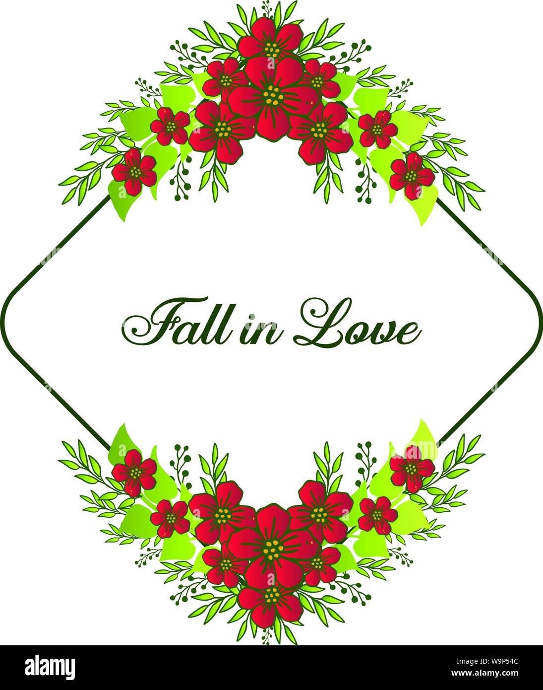 Seamless card fall in love, romantic, with decoration pattern art of ...
