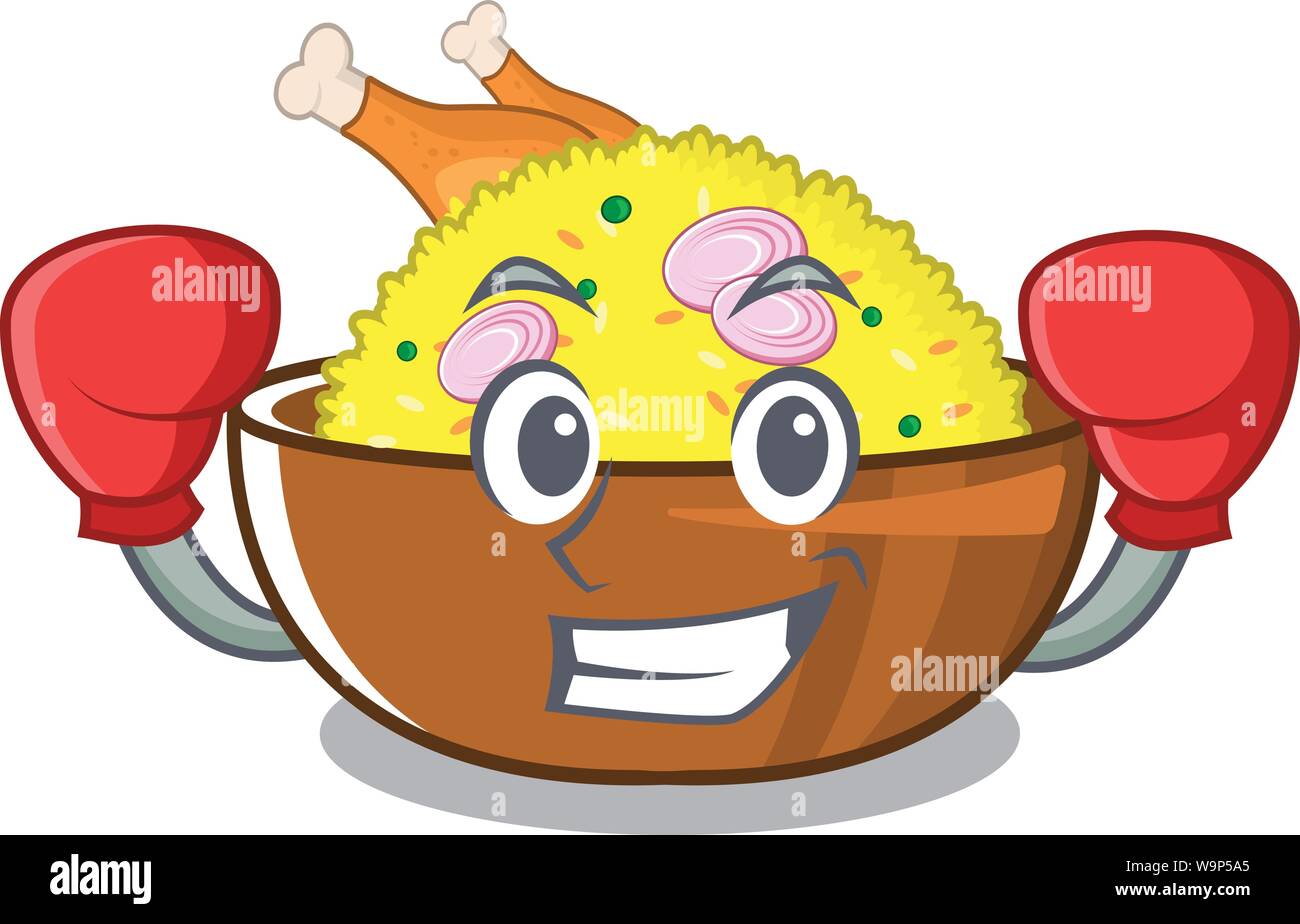 Boxing biryani chicken above the cartoon plate Stock Vector Image & Art ...