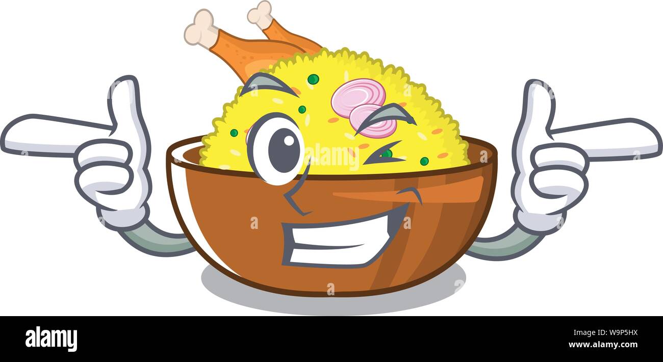 Wink chicken biryani cooked in character skillet Stock Vector Image ...