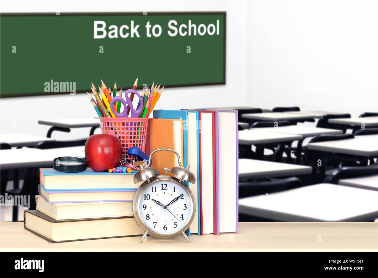 Back to School concept with classroom and book Stock Photo - Alamy