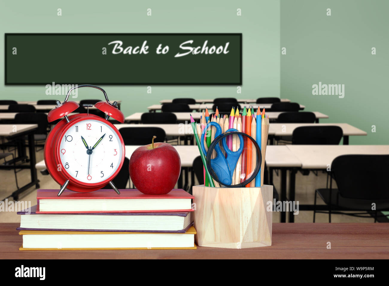 Classroom and book for back to school concept Stock Photo - Alamy