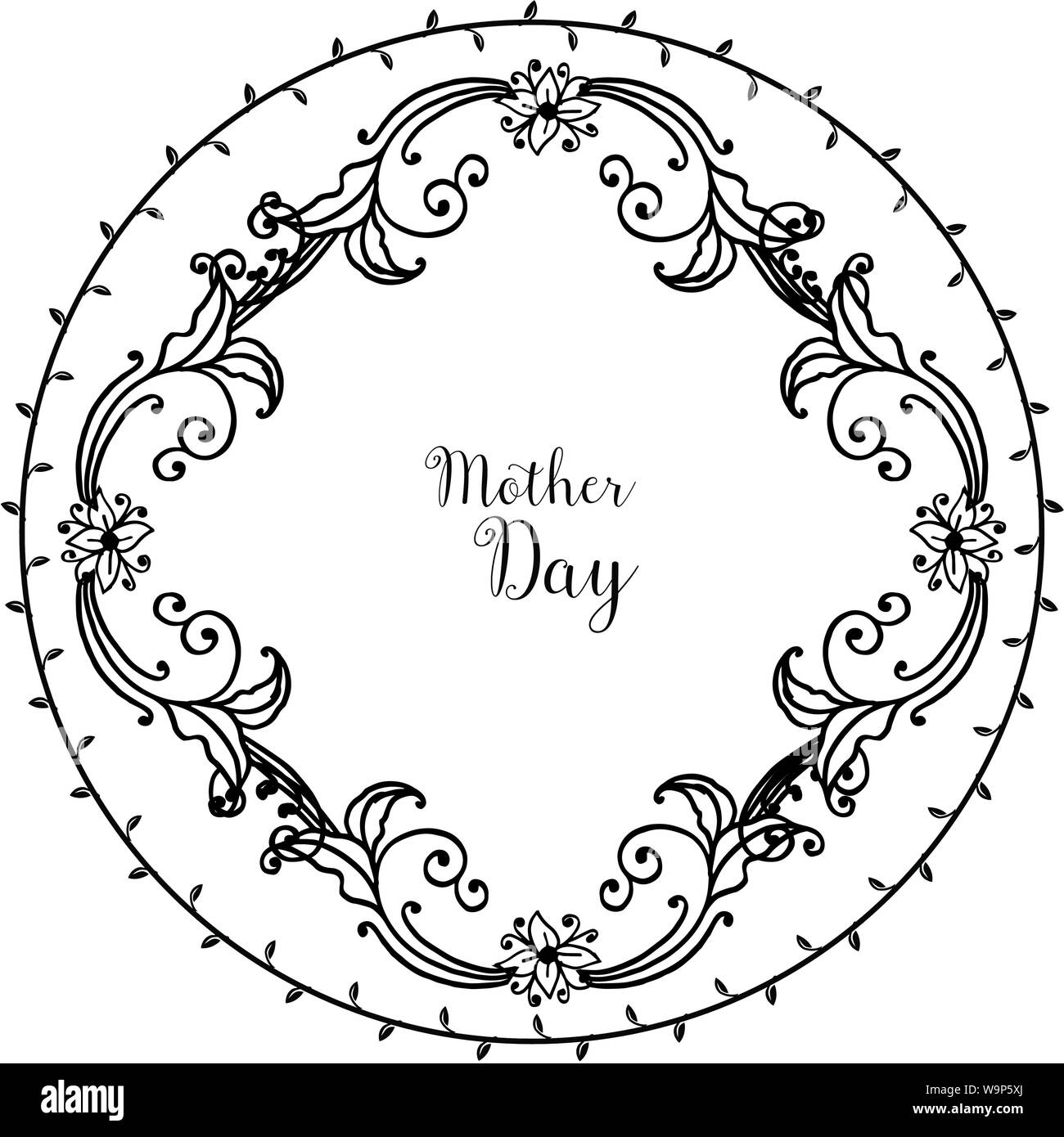 Vector illustration letter best wishes for beauty of frames flower with ...