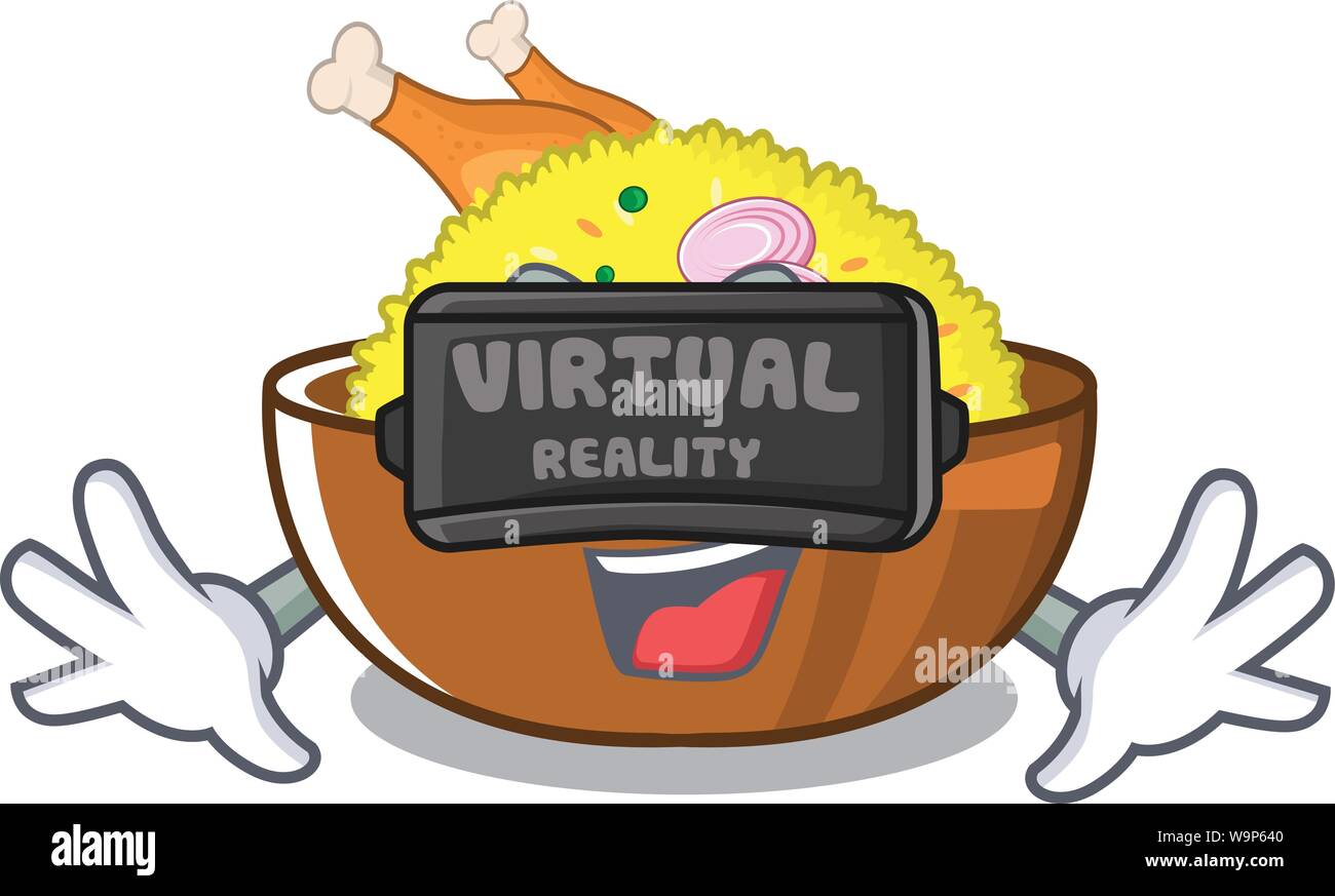 Virtual reality chicken biryani isolated in the mascot Stock Vector ...