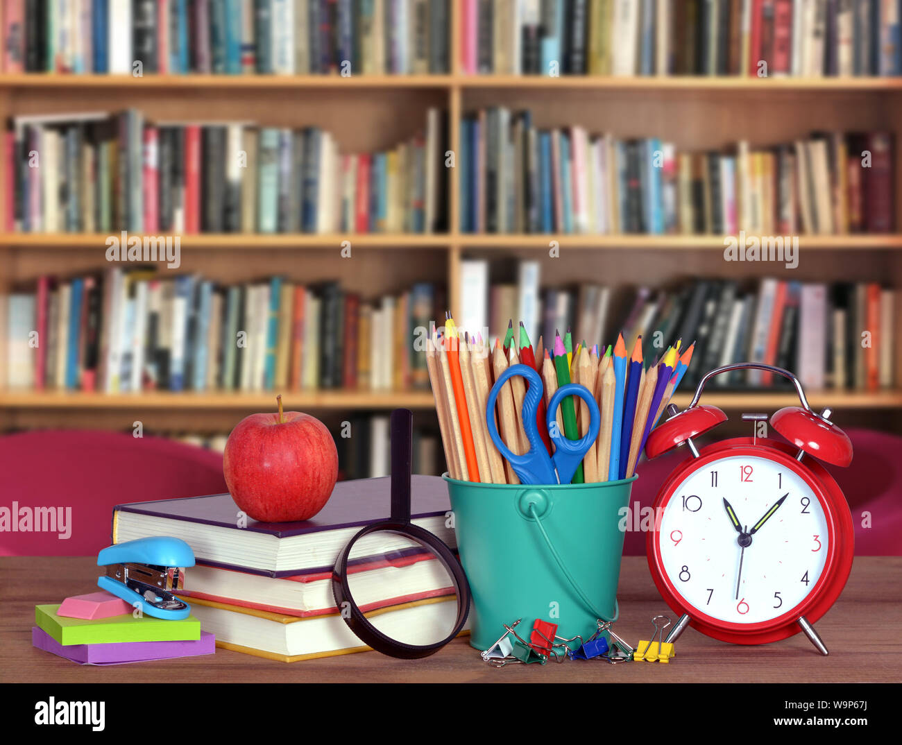 Books decoration for Library and Education concept Stock Photo - Alamy
