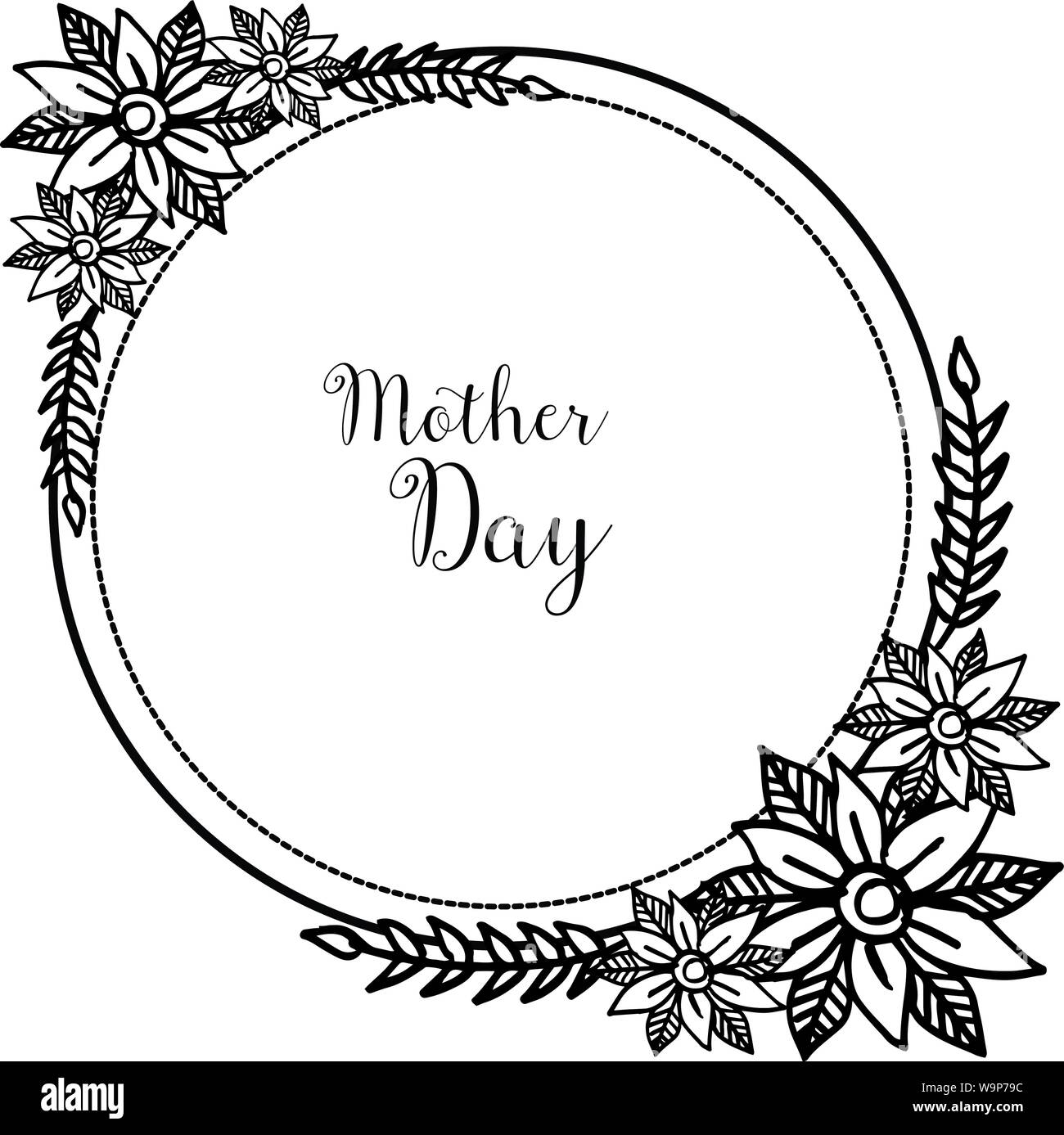 Beautiful card mother day, with pattern design unique floral frame ...