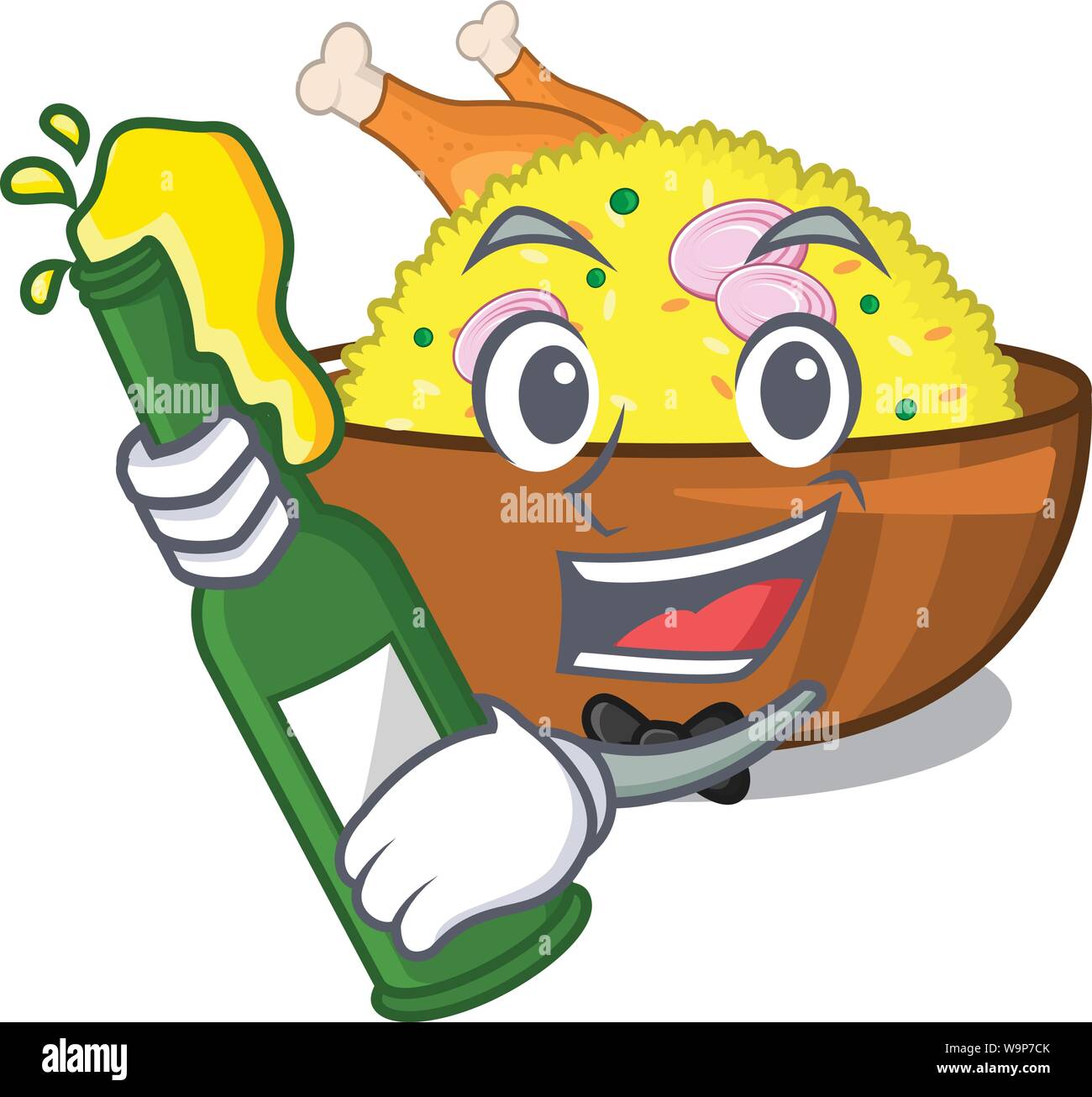 With beer chicken biryani with in cartoon shape Stock Vector Image ...