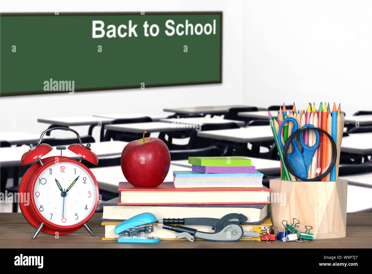 Back to School concept with classroom and book Stock Photo - Alamy