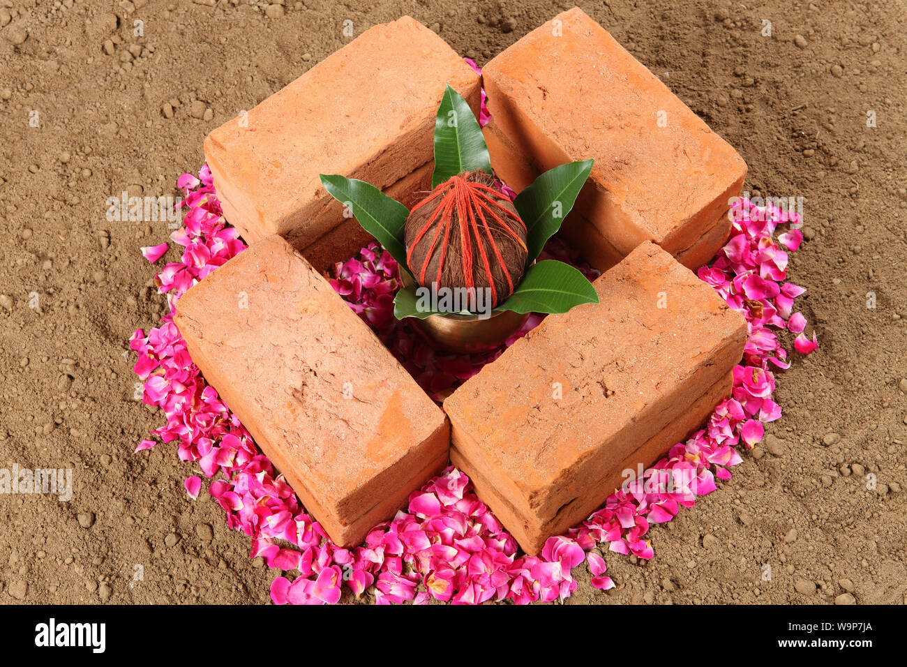 High angle view of Bhoomi Pujan Stock Photo - Alamy