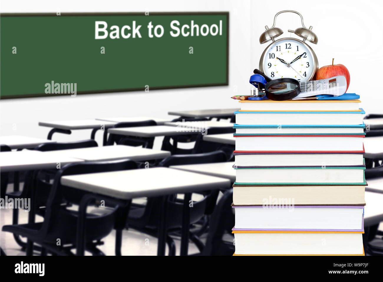 Back to School concept with classroom and book Stock Photo - Alamy