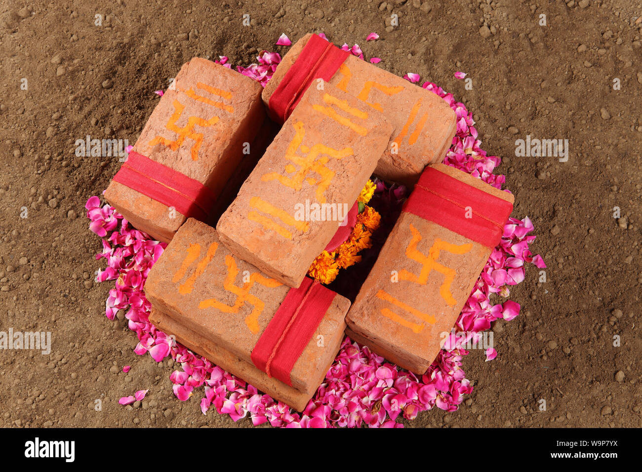 High angle view of Bhoomi Pujan Stock Photo - Alamy