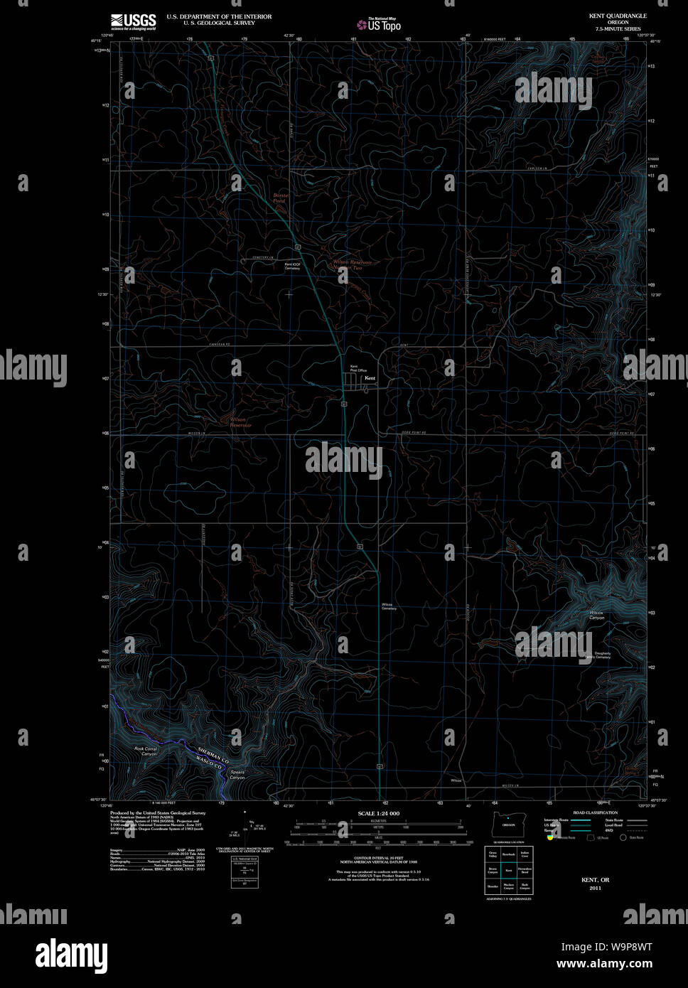 Map of kent oregon hi-res stock photography and images - Alamy