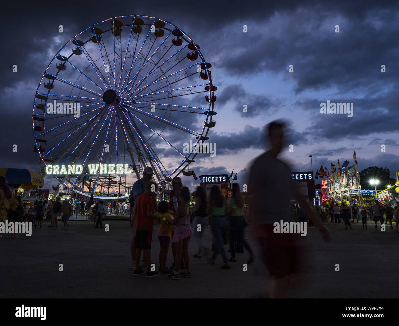 Des Moines, Iowa, USA. 14th Aug, 2019. The Grand Wheel, a large ferris ...