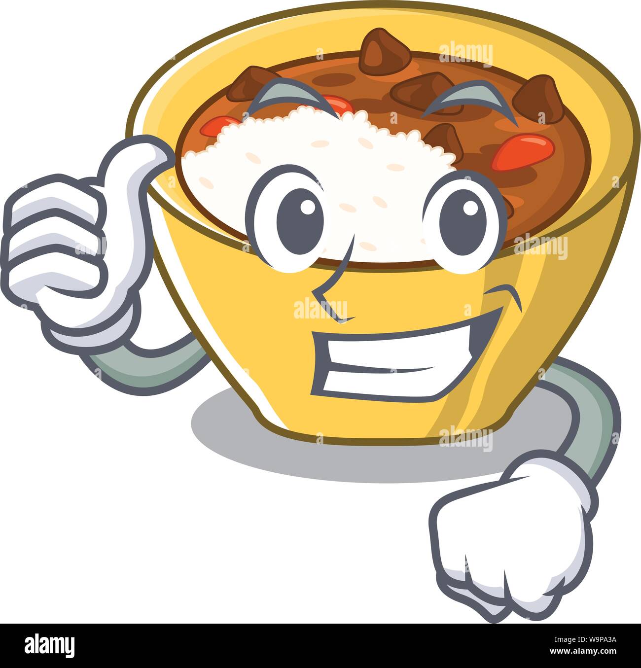 Thumbs up rice curry isolated with the cartoon Stock Vector Image & Art ...