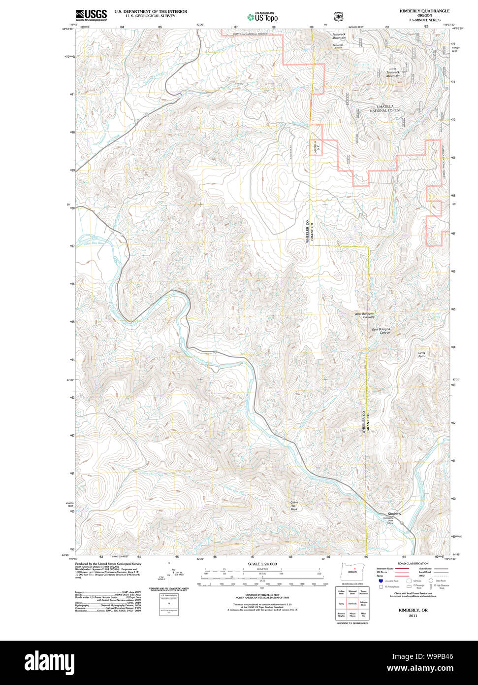Map of kimberly oregon Cut Out Stock Images & Pictures - Alamy