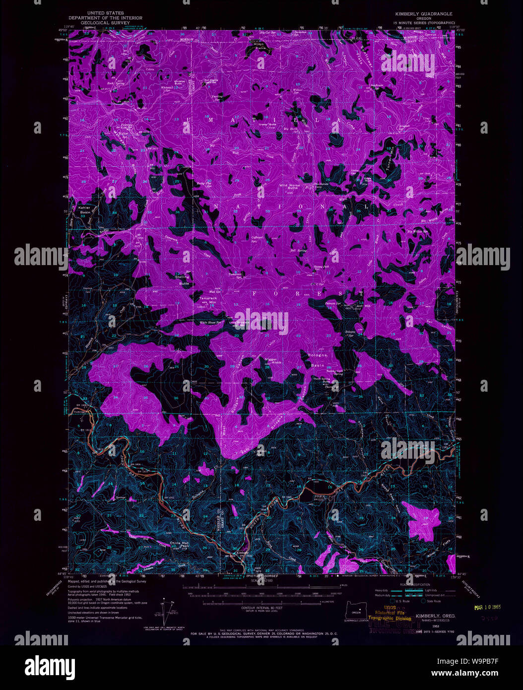 Kimberly oregon map hi-res stock photography and images - Alamy