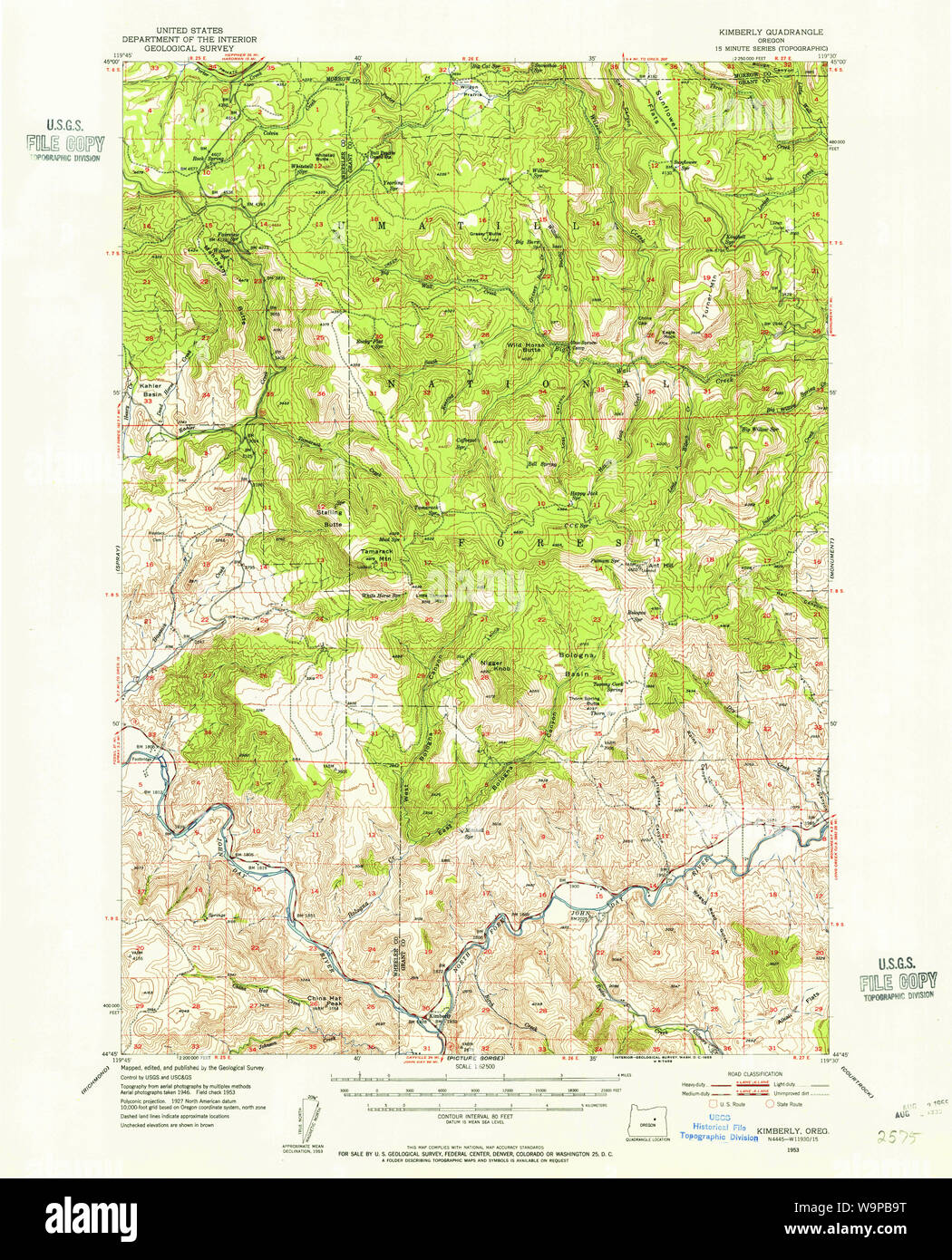 Kimberly oregon map hi-res stock photography and images - Alamy