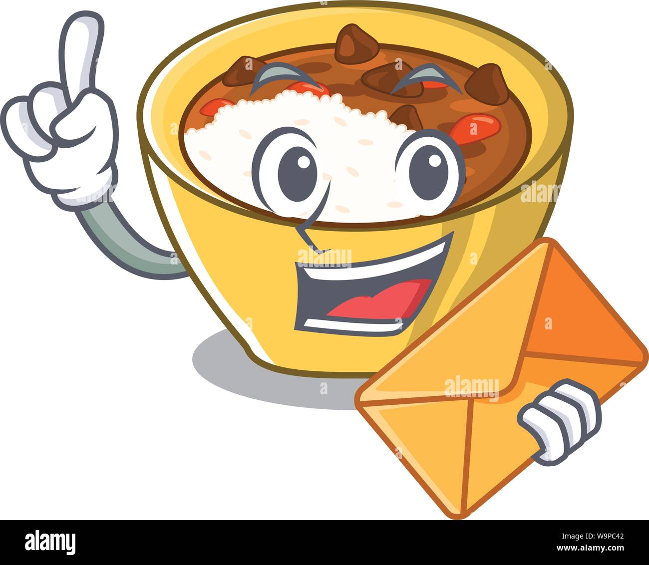 With envelope rice curry isolated with the cartoon Stock Vector Image ...