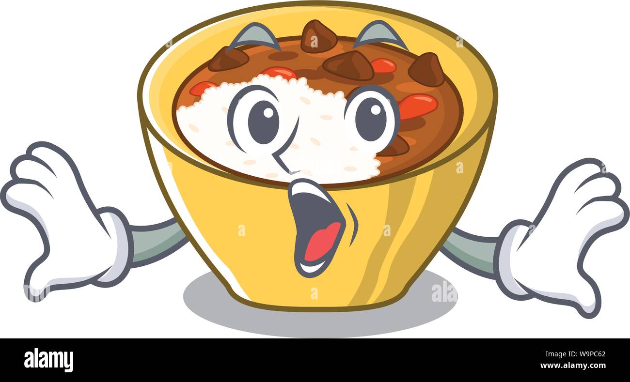 Surprised Curry rice in a cartoon lunchbox Stock Vector Image & Art - Alamy