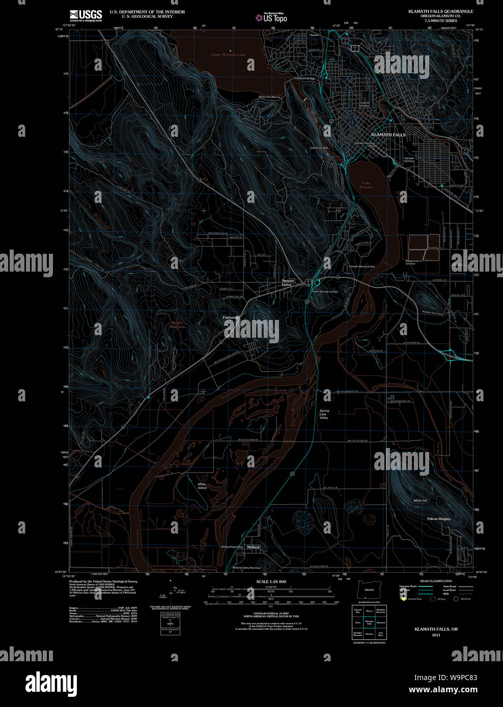 Map of klamath falls oregon hi-res stock photography and images - Alamy