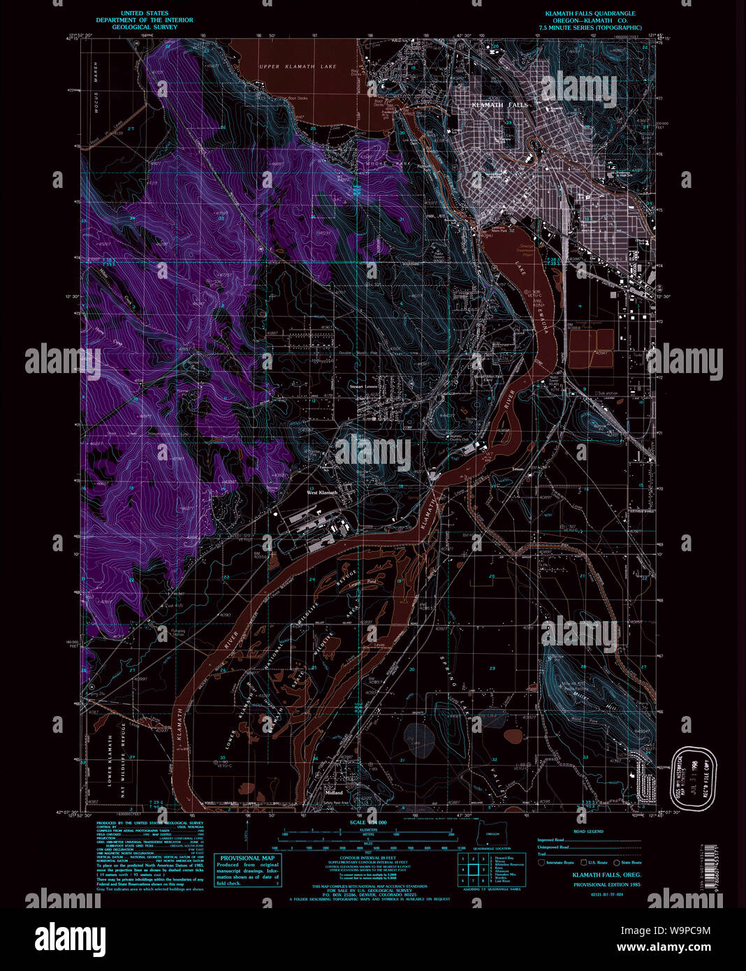 Map of klamath falls oregon hi-res stock photography and images - Alamy