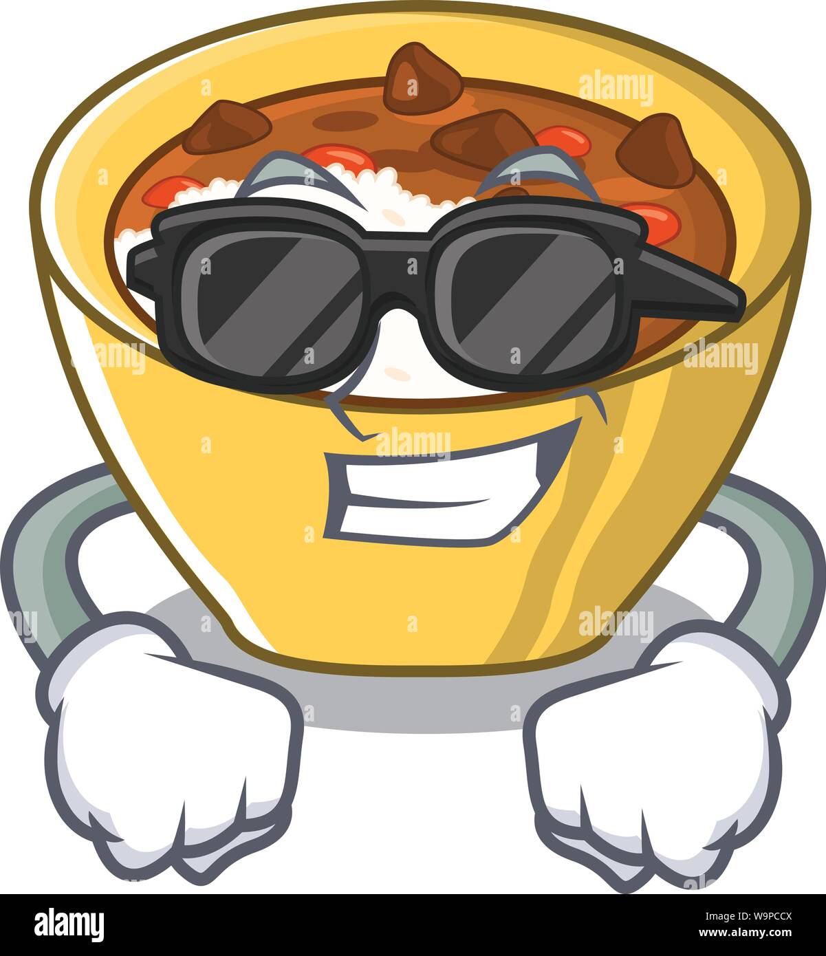 Super cool rice curry isolated with the cartoon Stock Vector Image ...