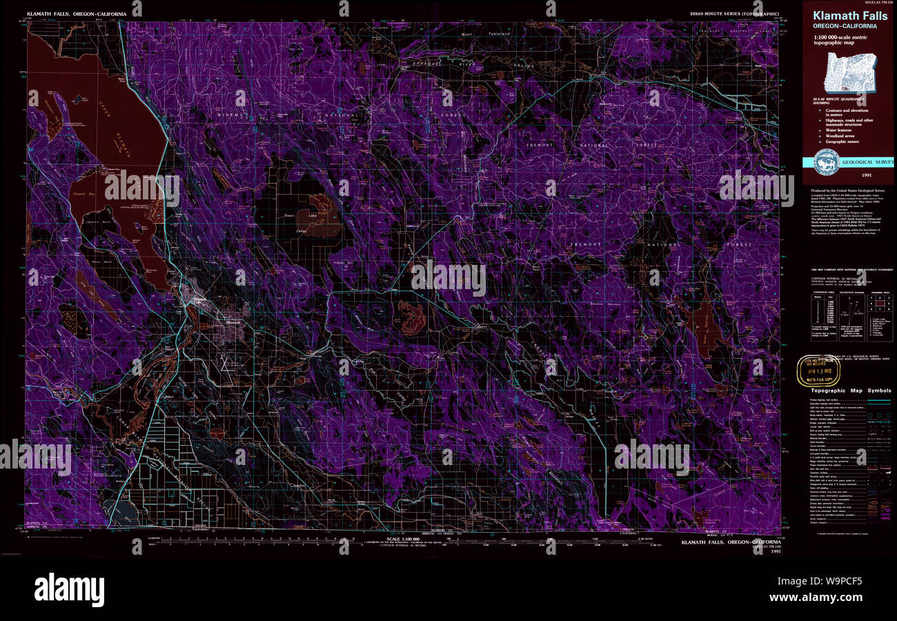 Klamath falls map hi-res stock photography and images - Alamy