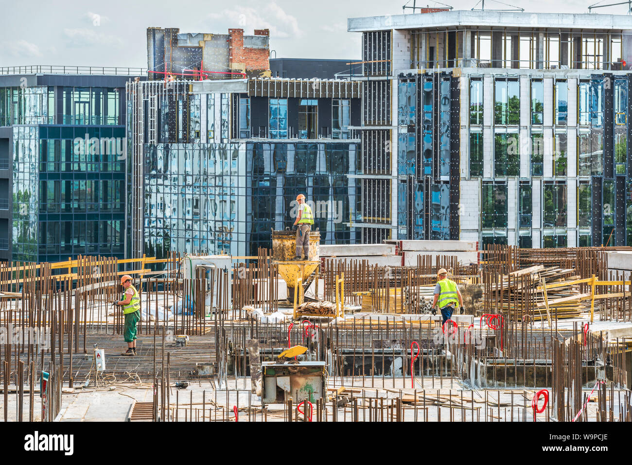 Kiev, Ukraine - August 9, 2019: New building under construction and ...