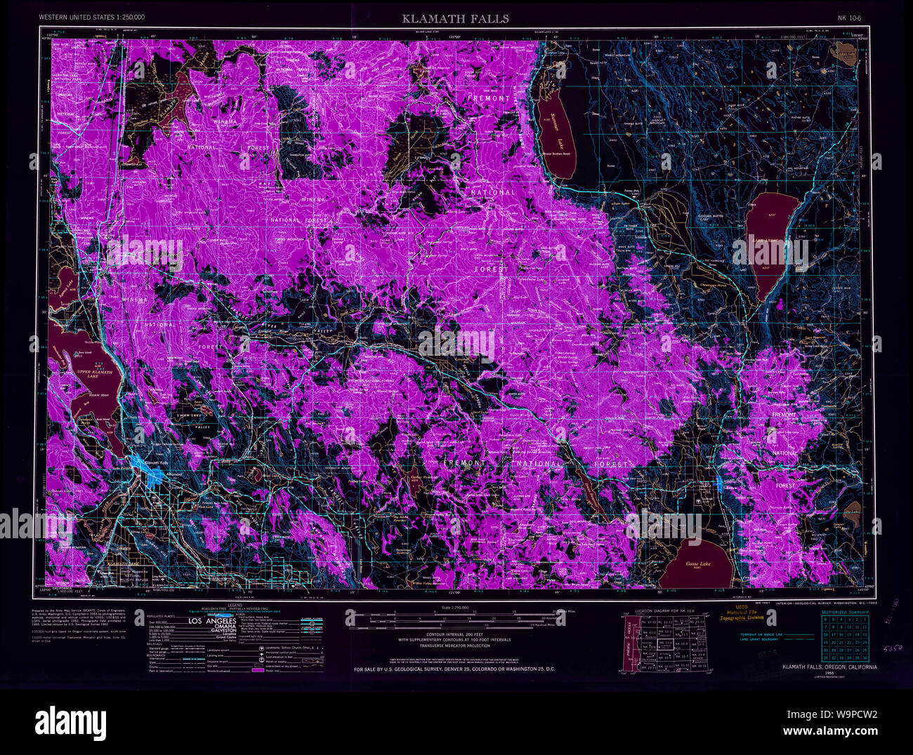 Klamath falls map hi-res stock photography and images - Alamy