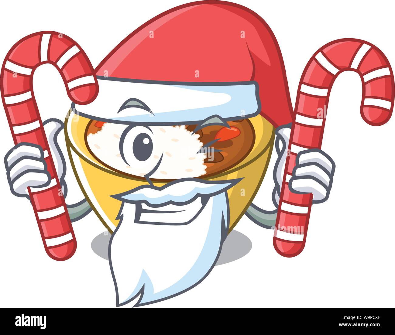 Santa with candy curry rice in the character shape Stock Vector Image ...