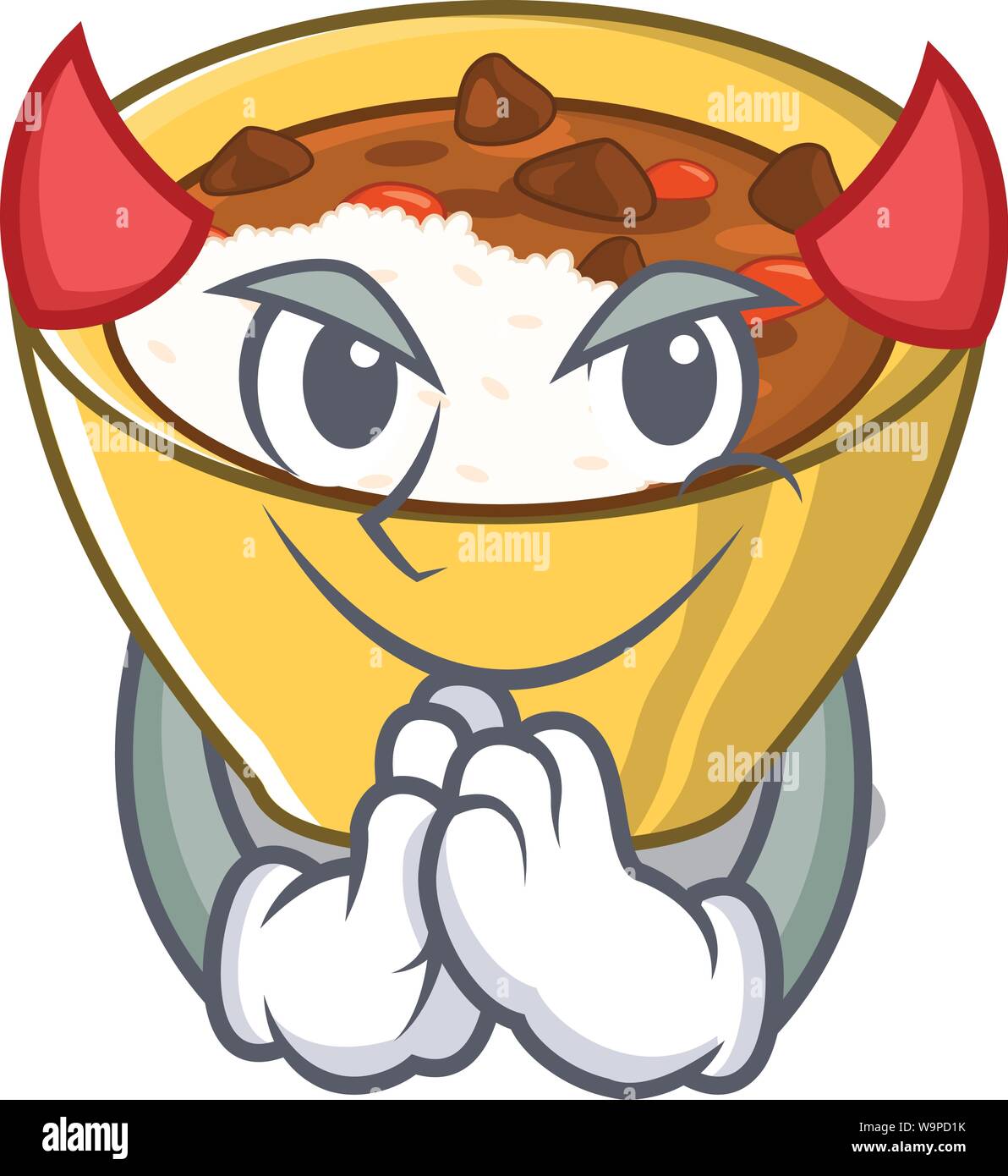 Devil Curry rice in a cartoon lunchbox Stock Vector Image & Art - Alamy