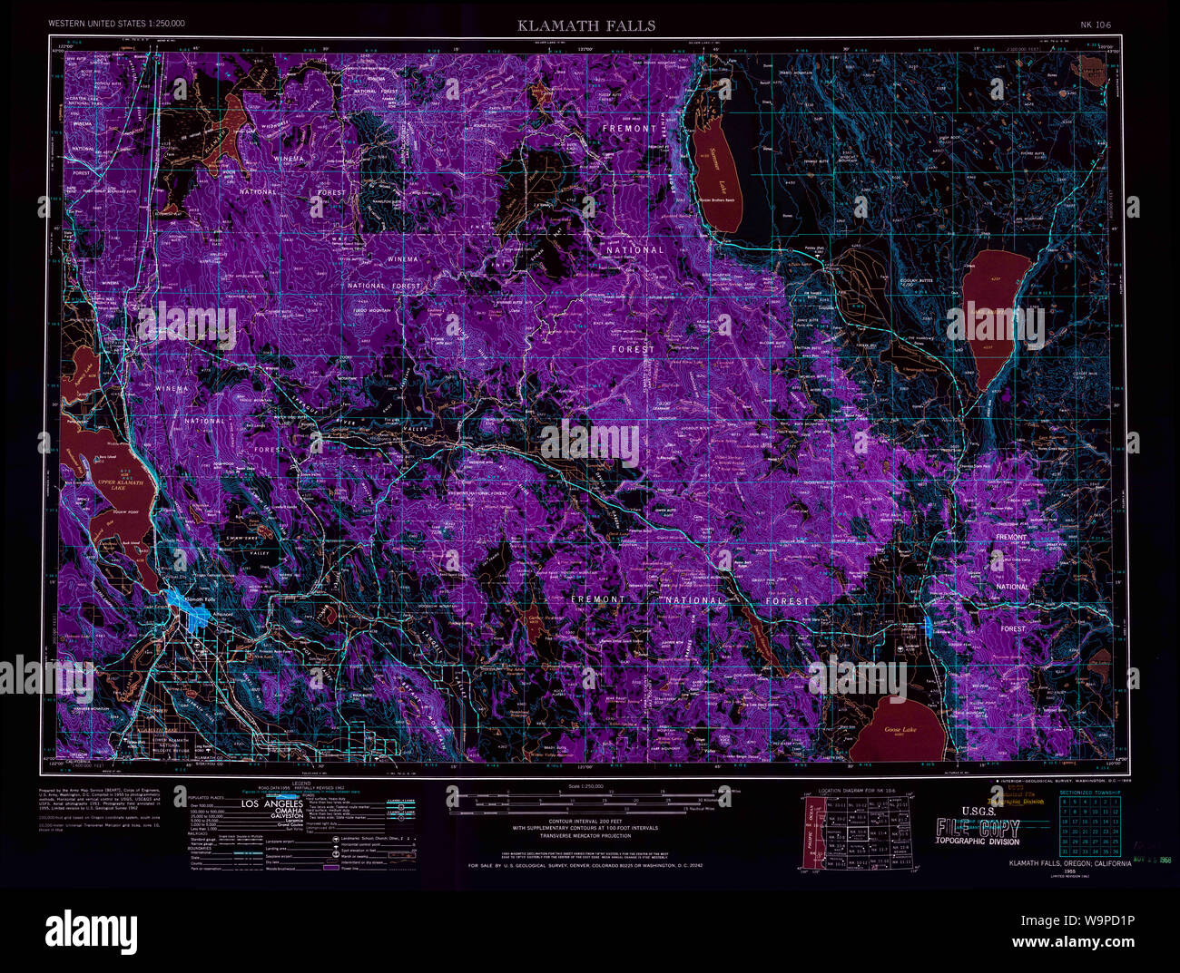 Map of klamath falls oregon hi-res stock photography and images - Alamy