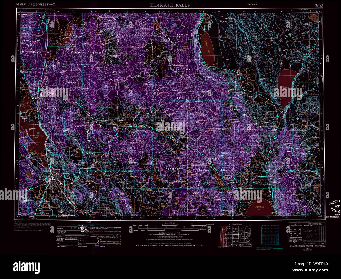 Klamath falls map hi-res stock photography and images - Alamy
