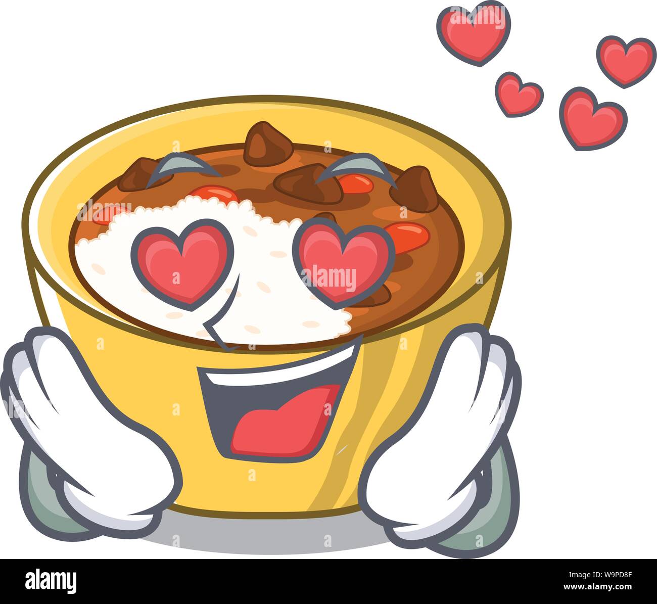 In love Curry rice in a cartoon lunchbox Stock Vector Image & Art - Alamy