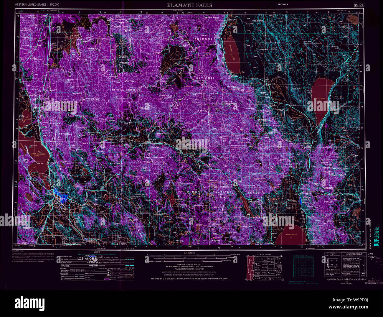 Map of klamath falls oregon hi-res stock photography and images - Alamy