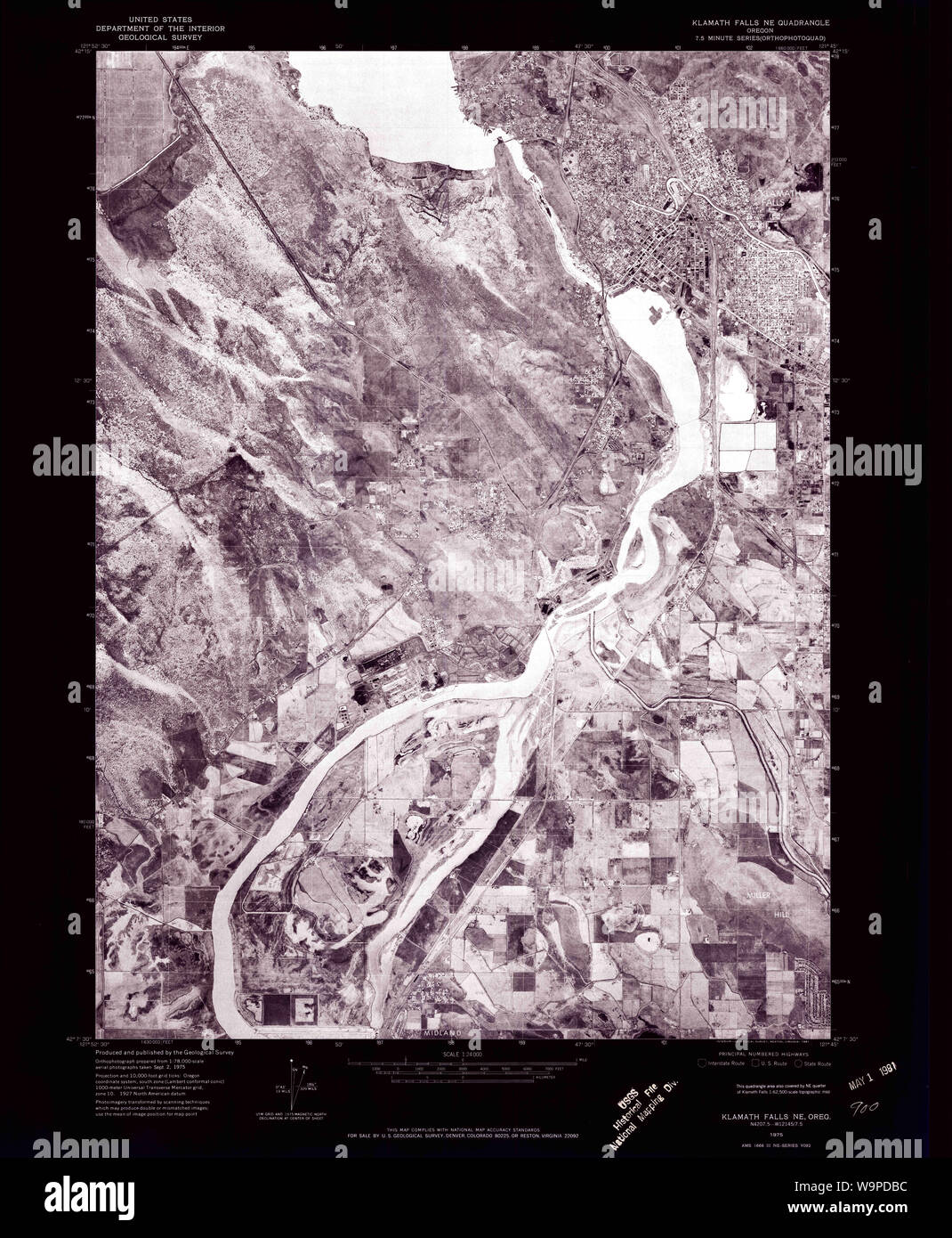 Map of klamath falls oregon hi-res stock photography and images - Alamy