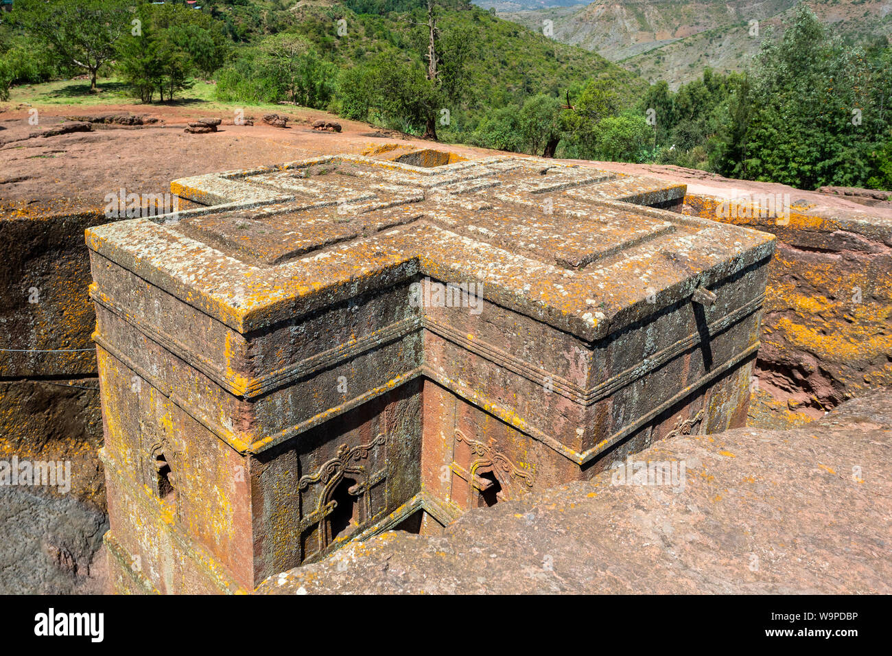 Church of Saint George rock-hewn in the shape of a cross, Bete Giyorgis ...