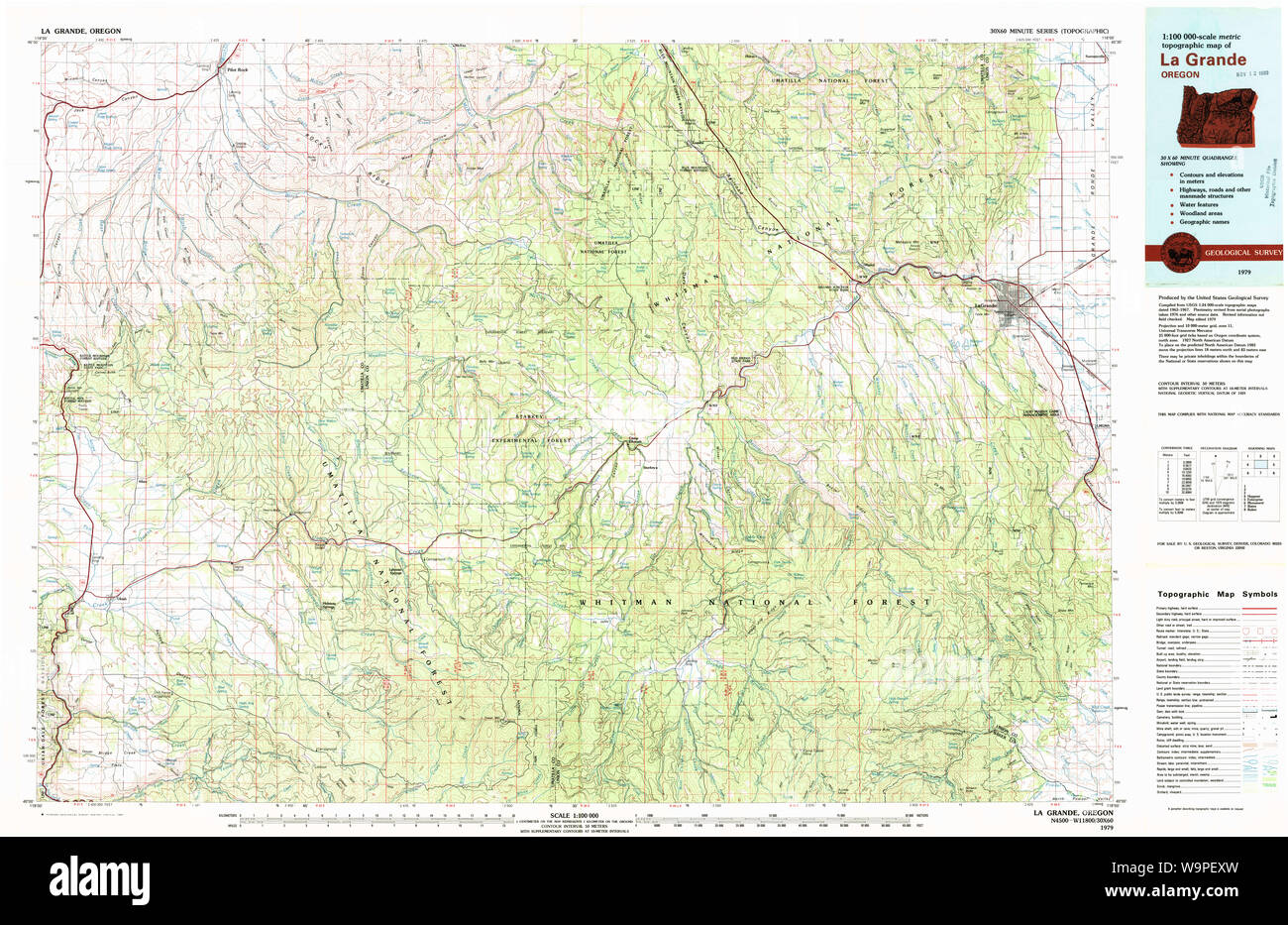 La grande oregon map Cut Out Stock Images & Pictures - Alamy