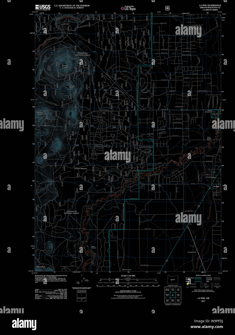 Map of la pine oregon hi-res stock photography and images - Alamy