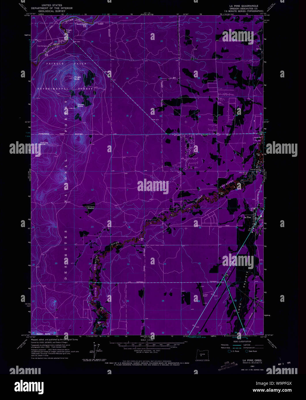 Map of la pine oregon hi-res stock photography and images - Alamy