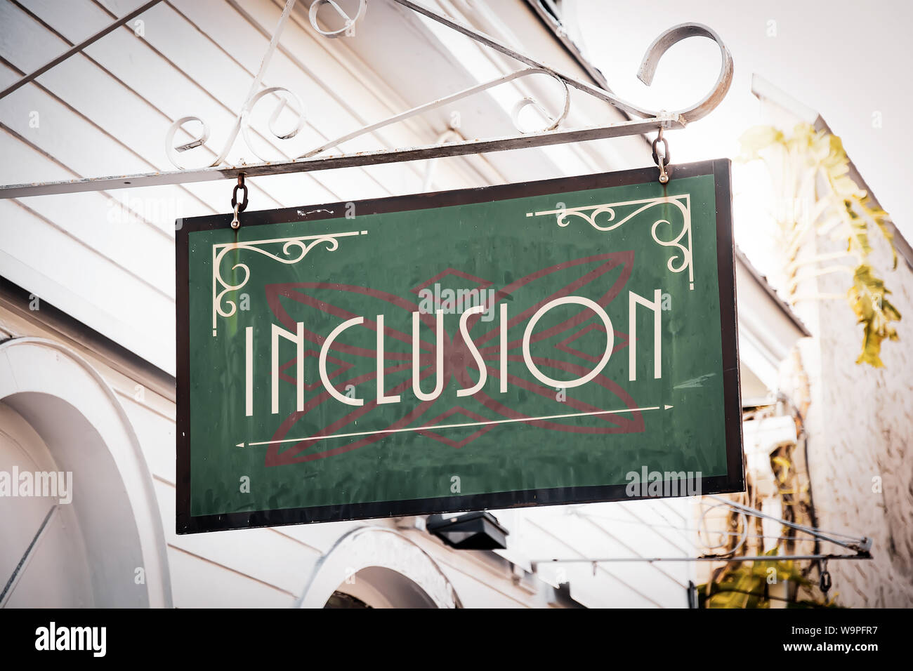 Street Sign the Direction Way to Inclusion Stock Photo - Alamy