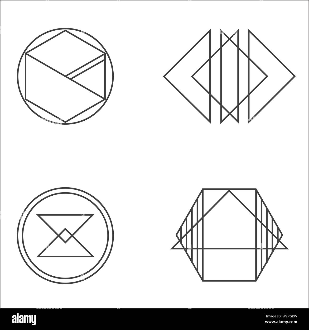 Pentagon outline shape template Stock Vector Images - Alamy