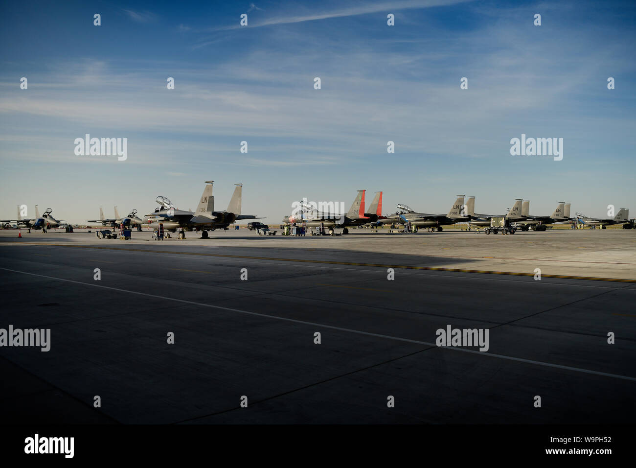 F-15E Strike Eagle aassigned to the 492nd Fighter Squadron participate ...