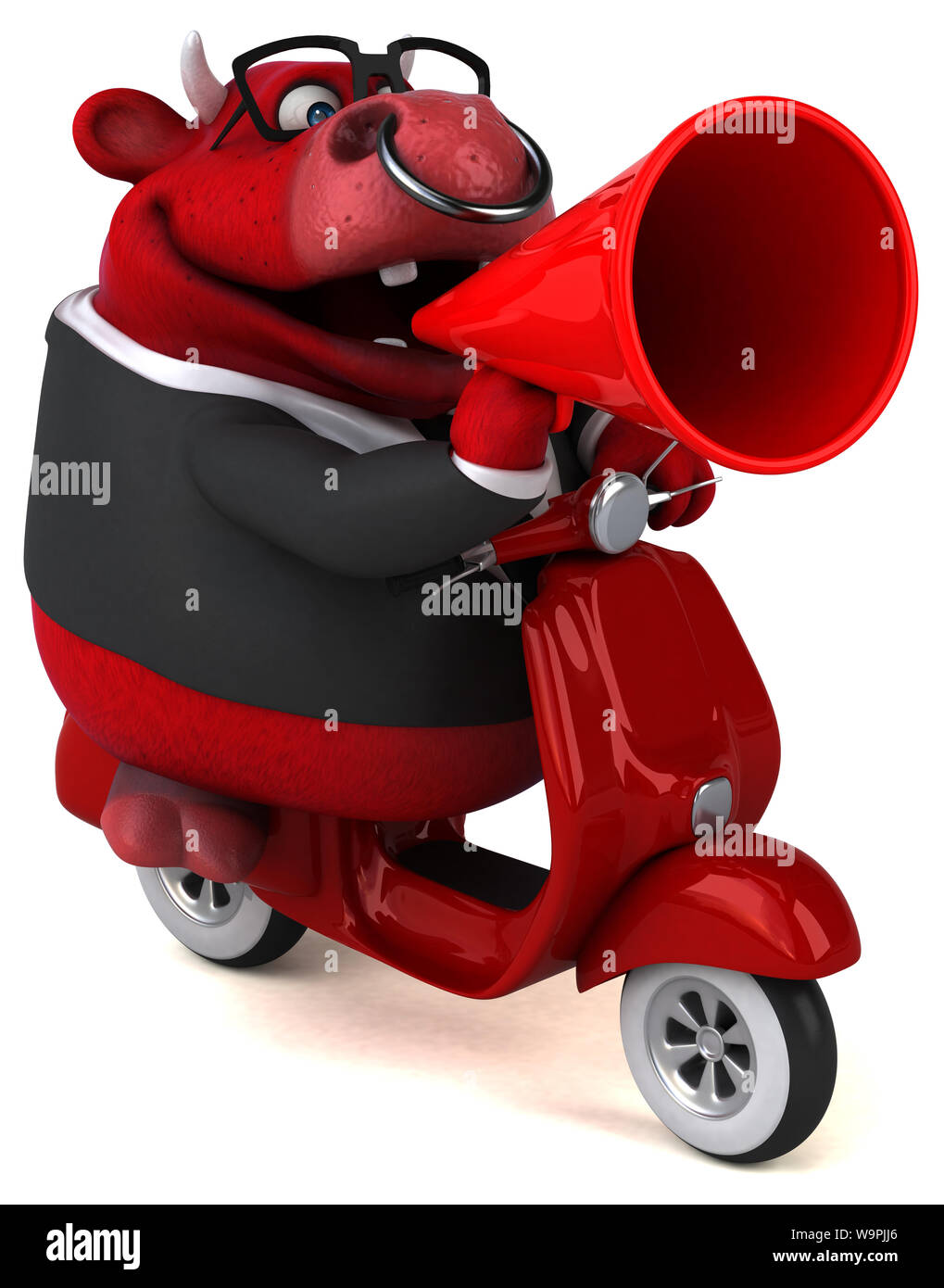 Fun red bull - 3D Illustration Stock Photo - Alamy