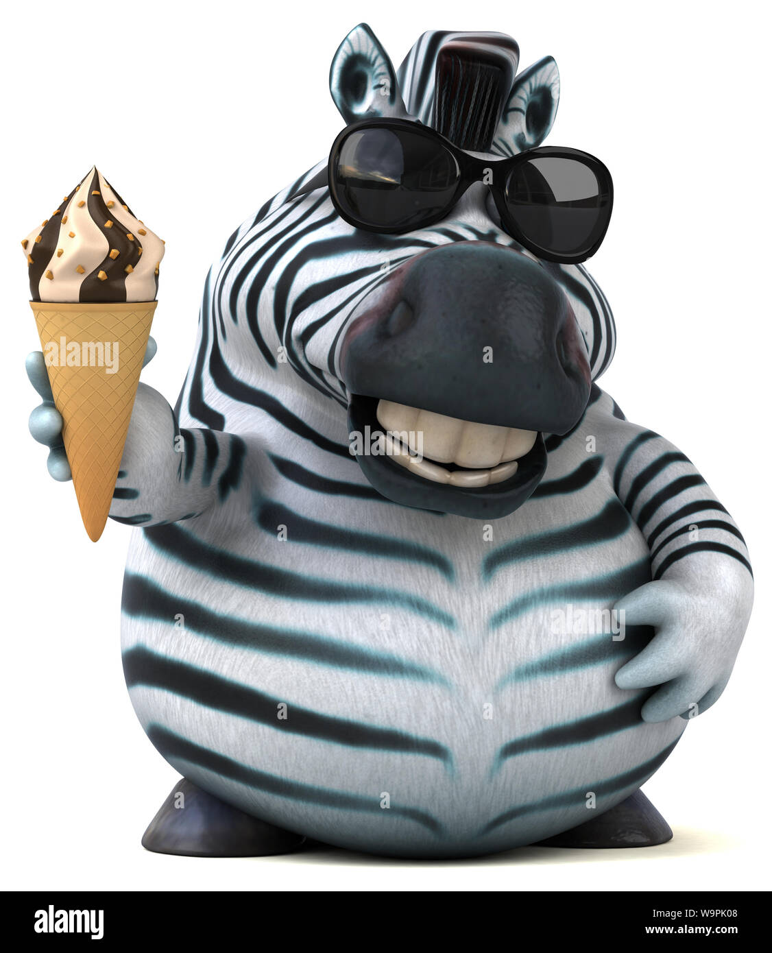 Fun zebra - 3D Illustration Stock Photo - Alamy