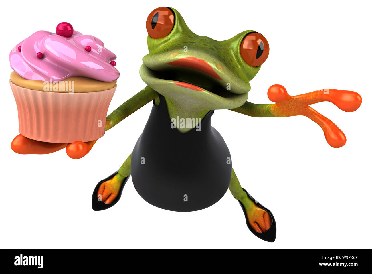 Fun frog - 3D Illustration Stock Photo - Alamy