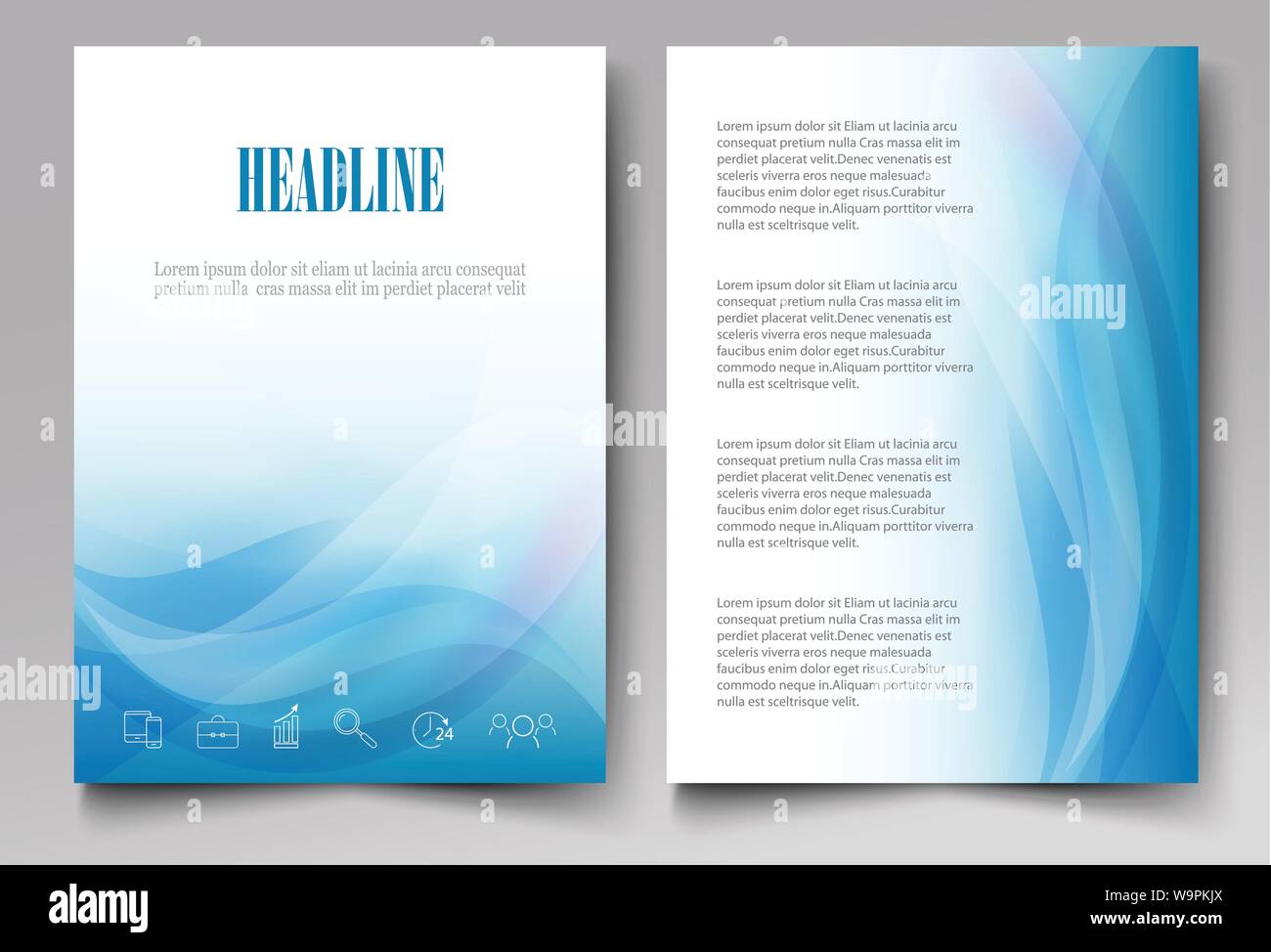 Wave line on brochure background Stock Vector Images - Alamy