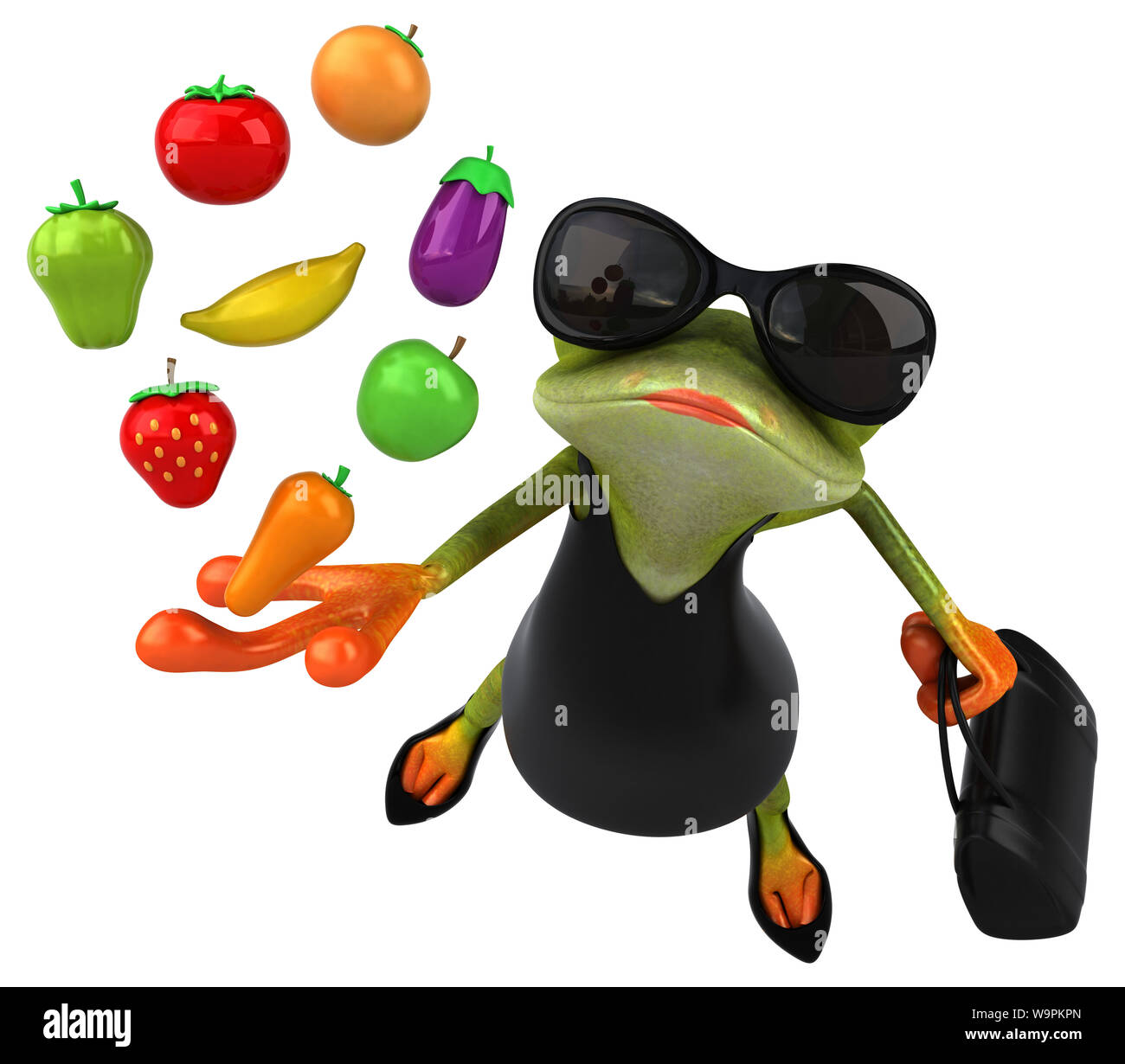 Fun frog - 3D Illustration Stock Photo - Alamy