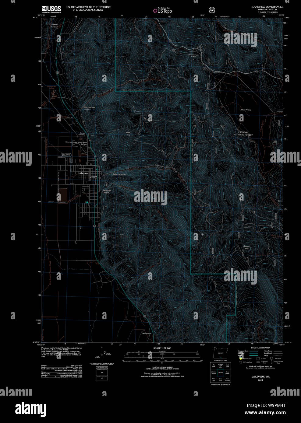 Lakeview Oregon Map High Resolution Stock Photography and Images - Alamy