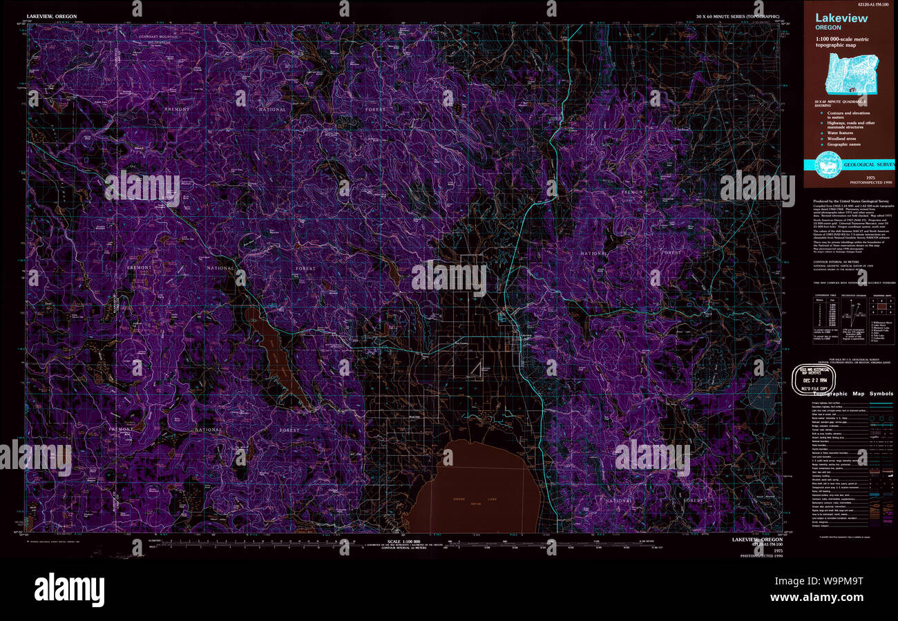 Lakeview oregon map hi-res stock photography and images - Alamy